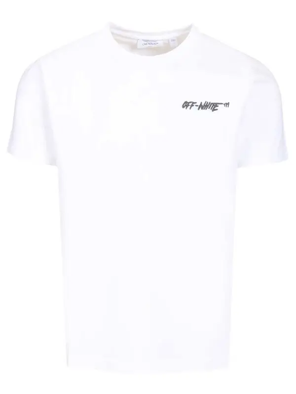 Off-White T-shirt With Shadow Logo Print - White