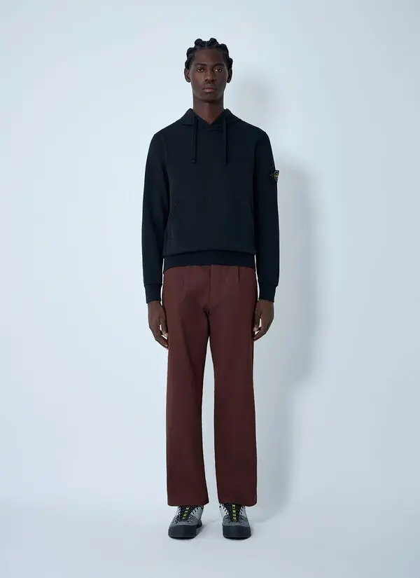 Stone Island Compass Patch Hooded Sweatshirt - Black