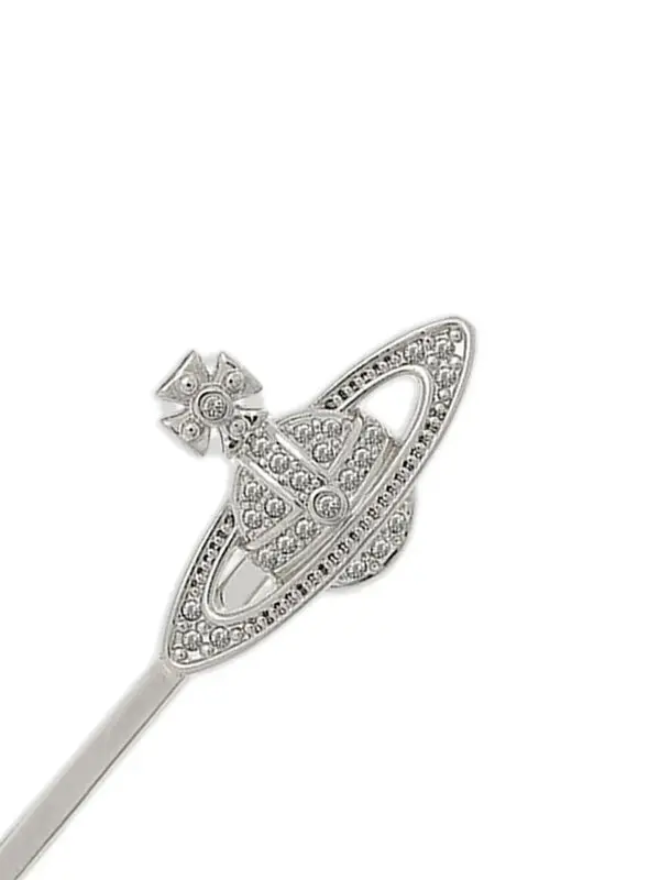 VIVIENNE WESTWOOD Mini Bas Relief Bobby Pin Pair - Silver