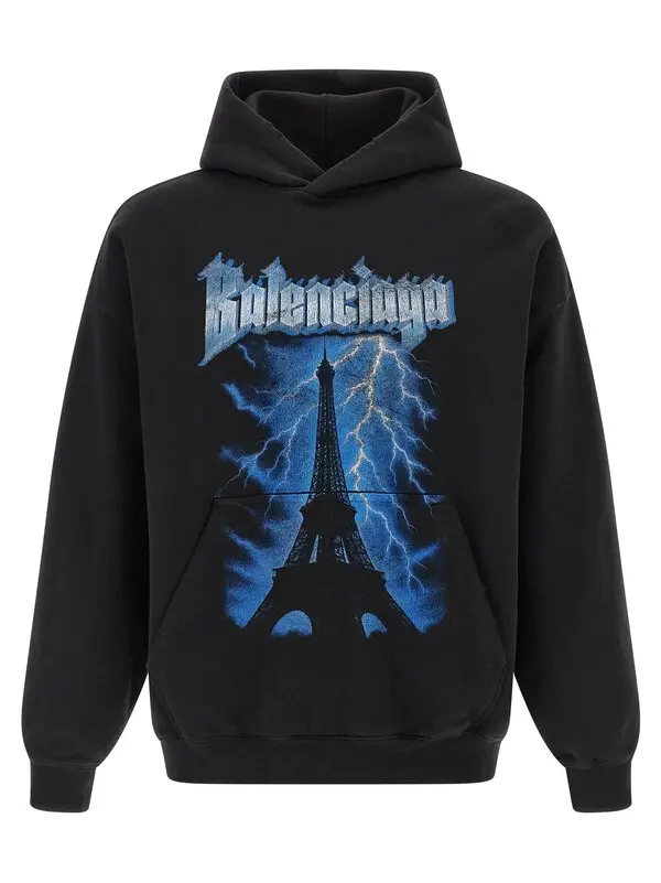 Balenciaga Thunderstorm Hoodie - Black