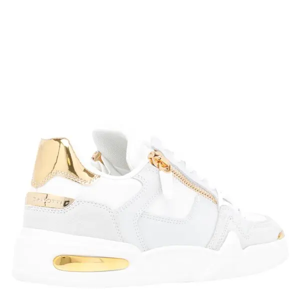 GIUSEPPE ZANOTTI Leather Zip-up Lace-up Sneakers - White