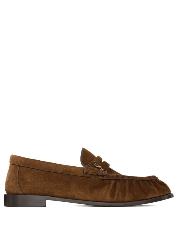 Saint Laurent Le Loafer Suede Moc Toe - Brown