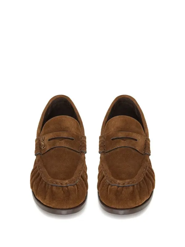 Saint Laurent Le Loafer Suede Moc Toe - Brown