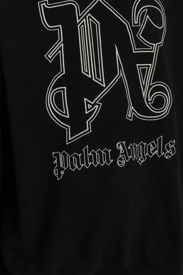 Palm Angels Black Cotton Sweatshirt