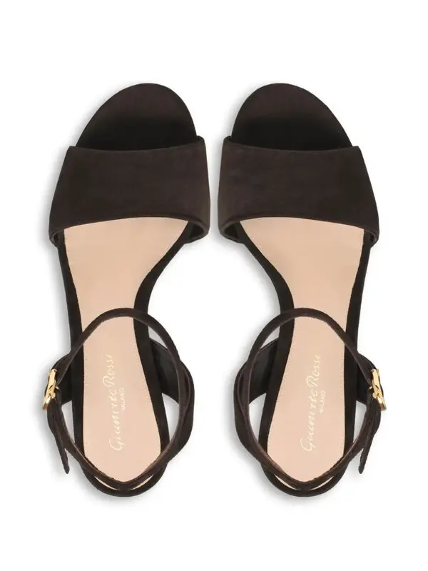 GIANVITO ROSSI Leather Clog Platform Sandals With Ankle Strap