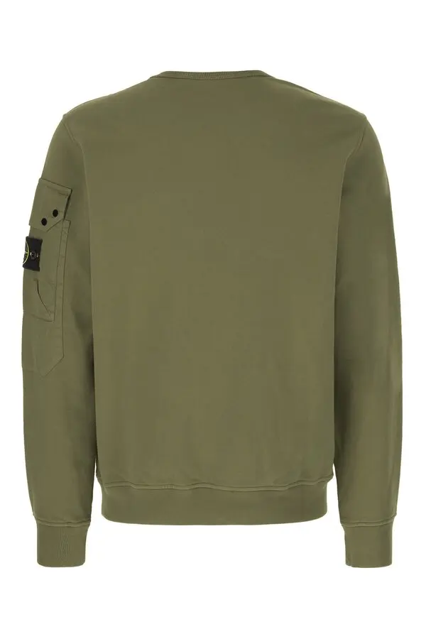 Stone Island Crewneck Sweatshirt With Patch Pocket