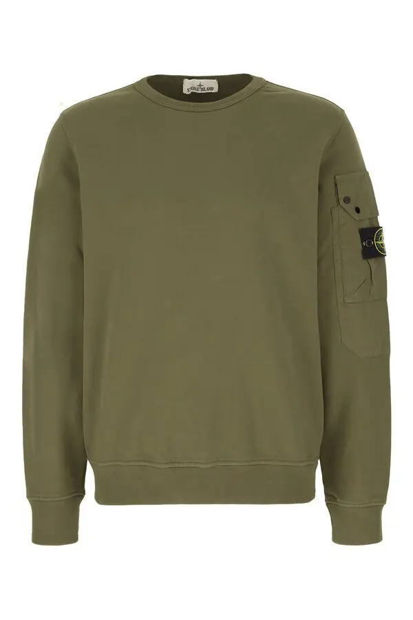 Stone Island Crewneck Sweatshirt With Patch Pocket