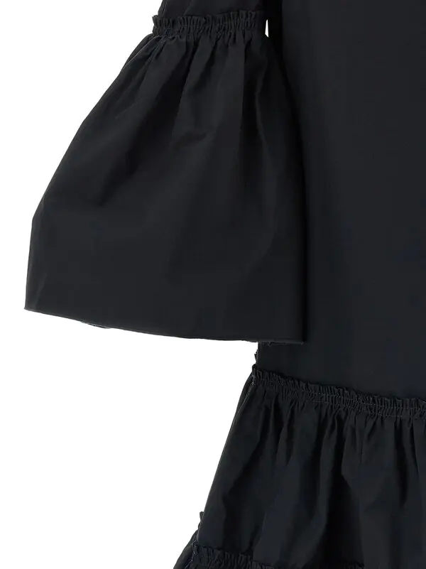 JW Anderson Ruffled Midi Dress With Cut-out Shoulders