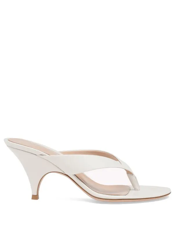 GIANVITO ROSSI Sofia Thong 70 Leather Sandals - White