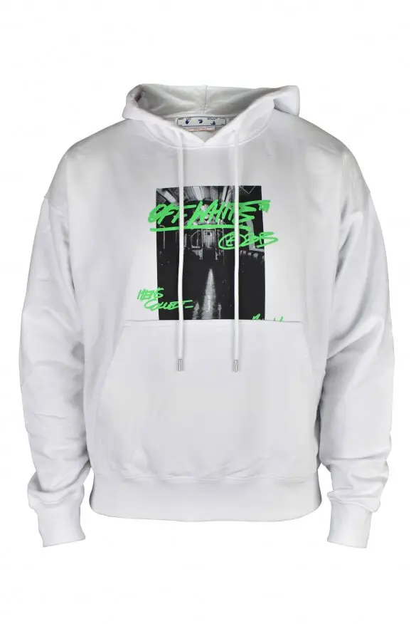 Off-White Graphic Print Cotton Hoodie