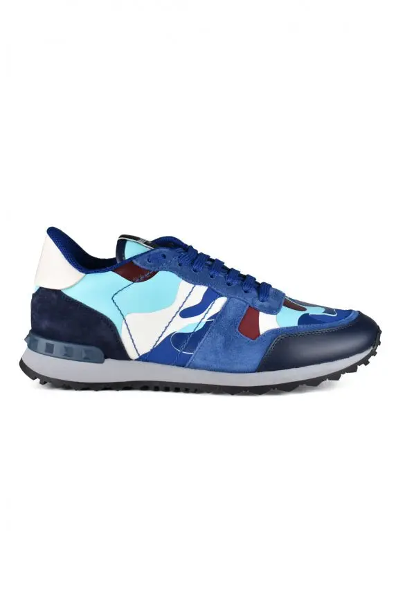 Valentino Garavani Rockrunner Camouflage Sneakers - Blue