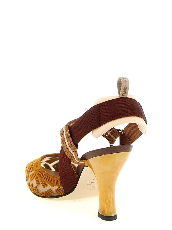 Fendi Colibrì Slingback Heels - Brown