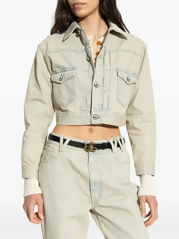 VIVIENNE WESTWOOD Marlene Cropped Denim Jacket - Blue
