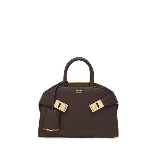 FERRAGAMO Grained Lambskin Tote Bag With Ring Fastening