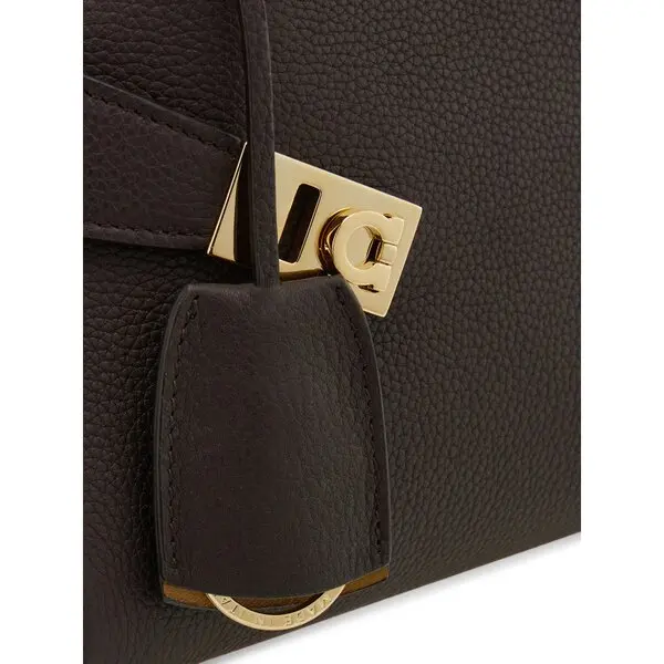FERRAGAMO Grained Lambskin Tote Bag With Ring Fastening