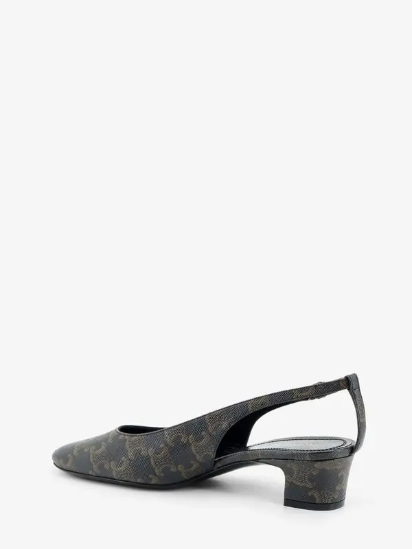 Celine Triomphe Coated Canvas Slingback Pumps