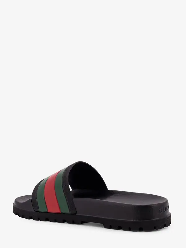 Gucci Rubber Slide With Web Detail - Multicolor