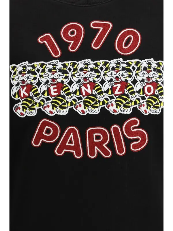 Kenzo Wild Tiger Embroidered Cotton Sweatshirt - Black
