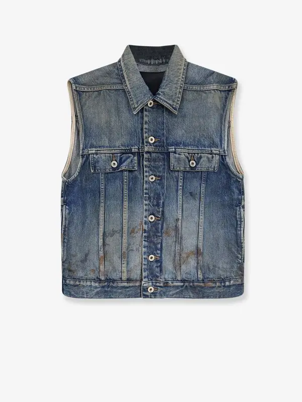 Rick Owens Sleeveless Denim Trucker Jacket - Multicolor