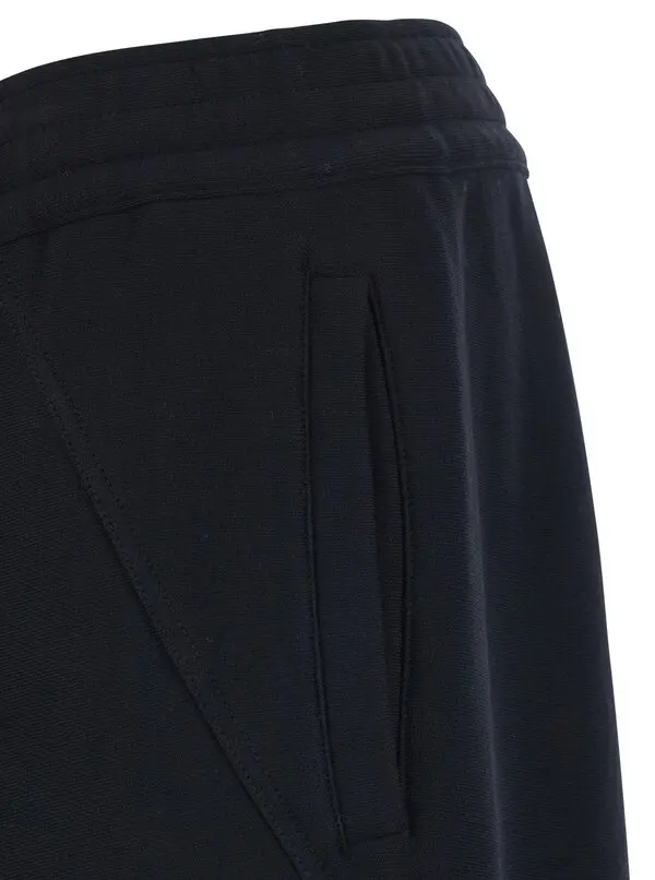 Givenchy Black Pants With Elastic Waist And Embroidered Logo On The Back In Cotton For - Multicolor