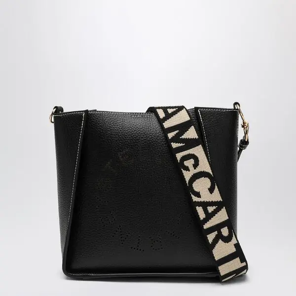 Stella McCartney Square Crossbody Bag With Logo - Black