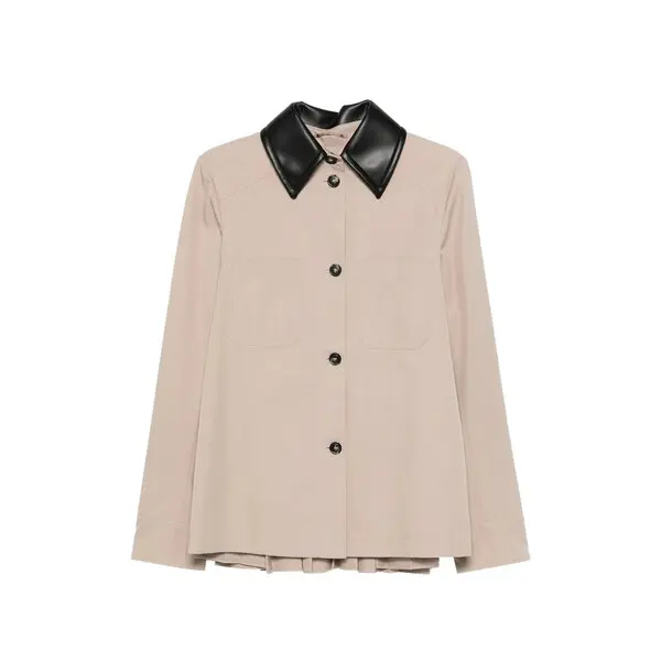 Sportmax Beige Contrasting Collar Jacket - Cream