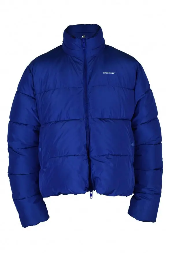 Balenciaga Quilted Puffer Jacket With Hidden Hood - Blue