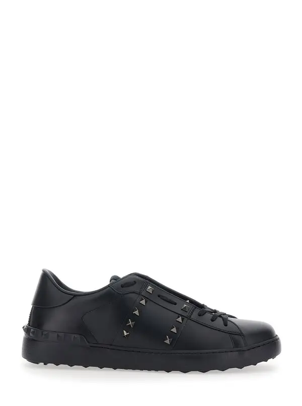 Valentino Garavani Rockstud Untitled Leather Sneakers - Black