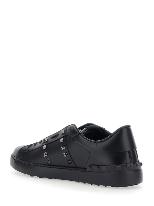 Valentino Garavani Rockstud Untitled Leather Sneakers - Black