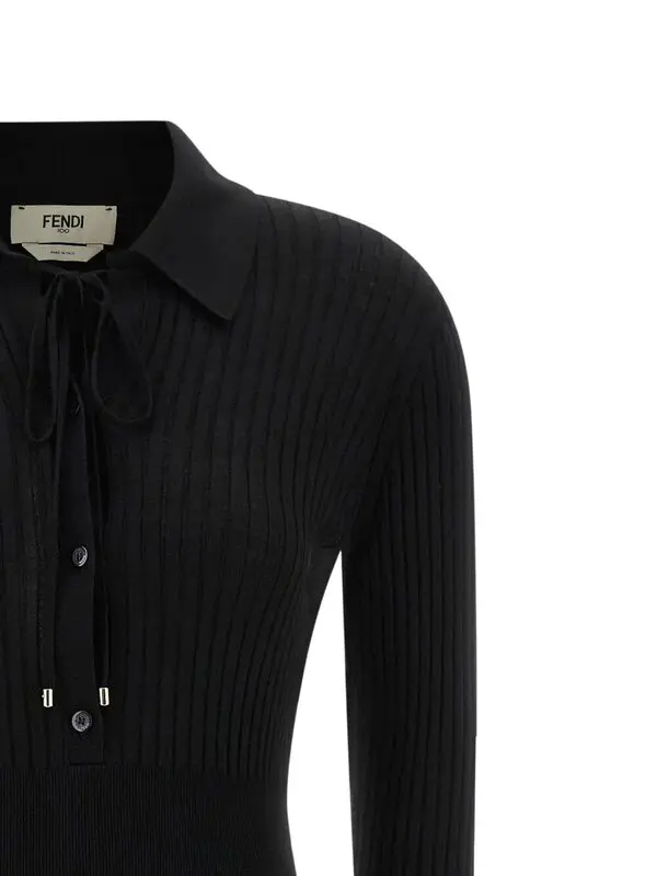 Fendi Wool Fitted Midi Dress