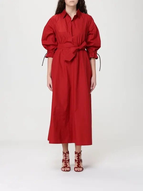 Max Mara Belted Dress - Red