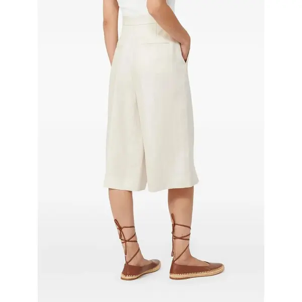 Max Mara Neutral Linen Culotte Trousers