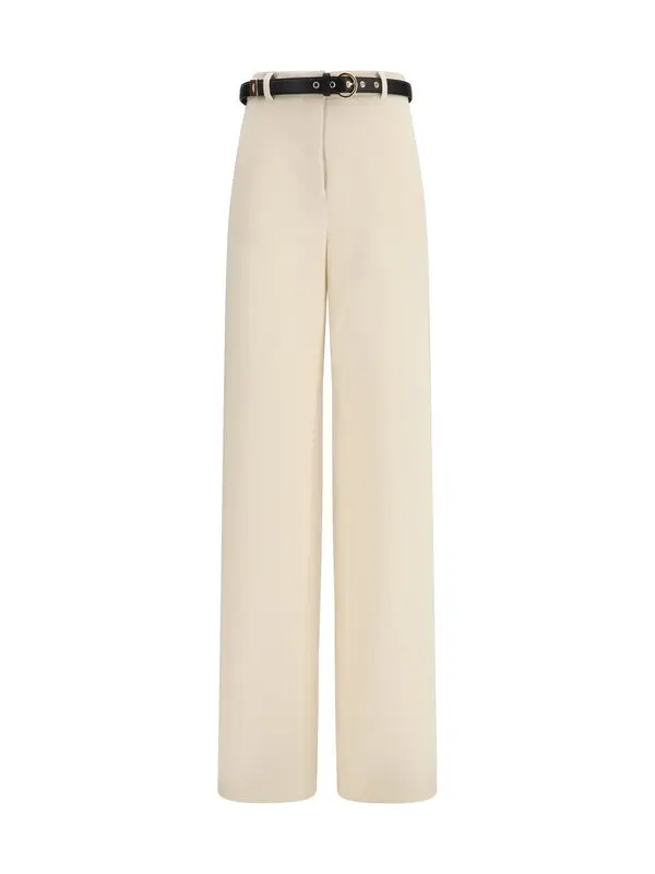 Max Mara Wide Leg Belted Pants - Multicolor