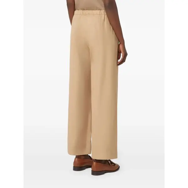 Max Mara Wide Leg Drawstring Trousers - Cream