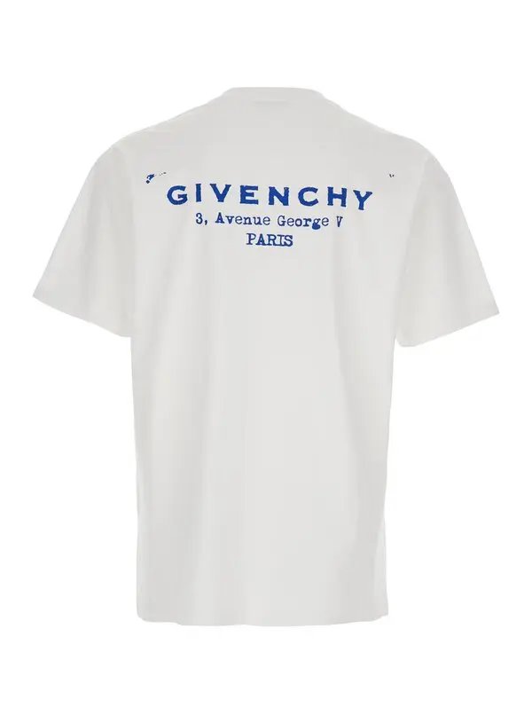 Givenchy Crewneck T-shirt With Logo Lettering On The Rear In Cotton - White