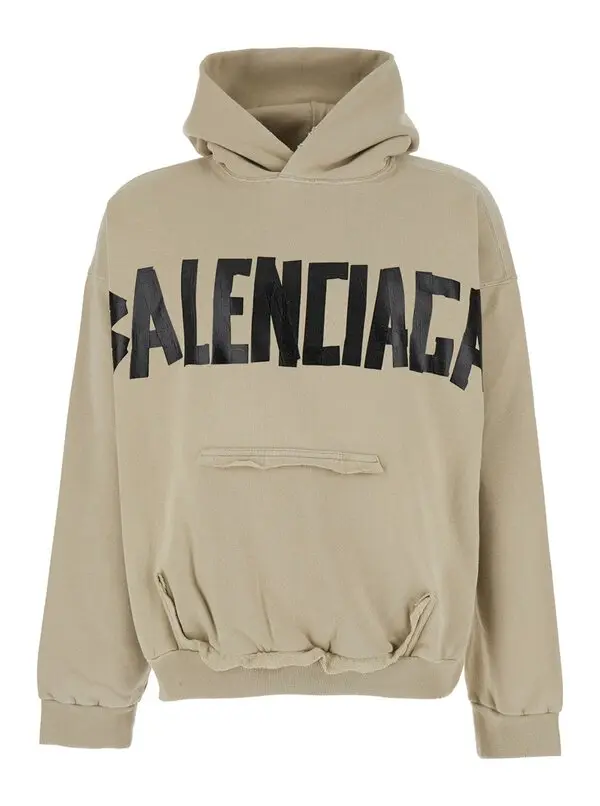 Balenciaga Cotton Hoodie With Logo Detail - Multicolor
