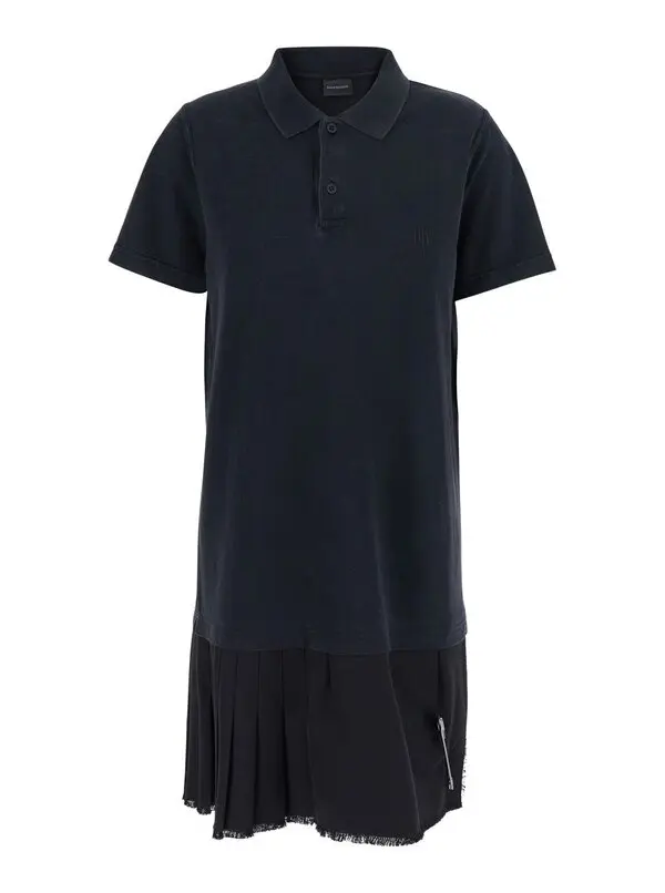 Balenciaga Layered Cotton Dress With Safety Pin Detail - Multicolor