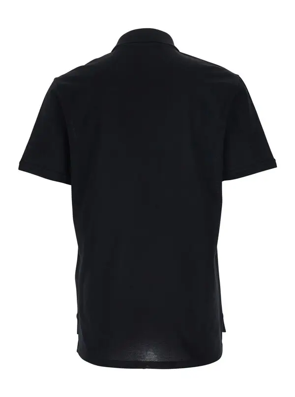 Givenchy Polo Shirt With Logo Patch On The Front In Cotton For - Black