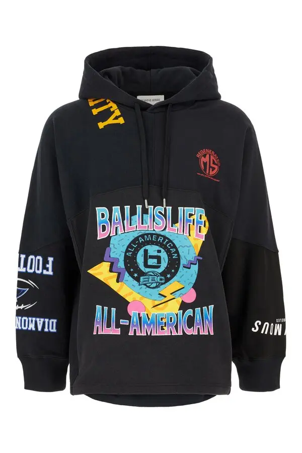 MARINE SERRE Graphic Print Cotton Hoodie