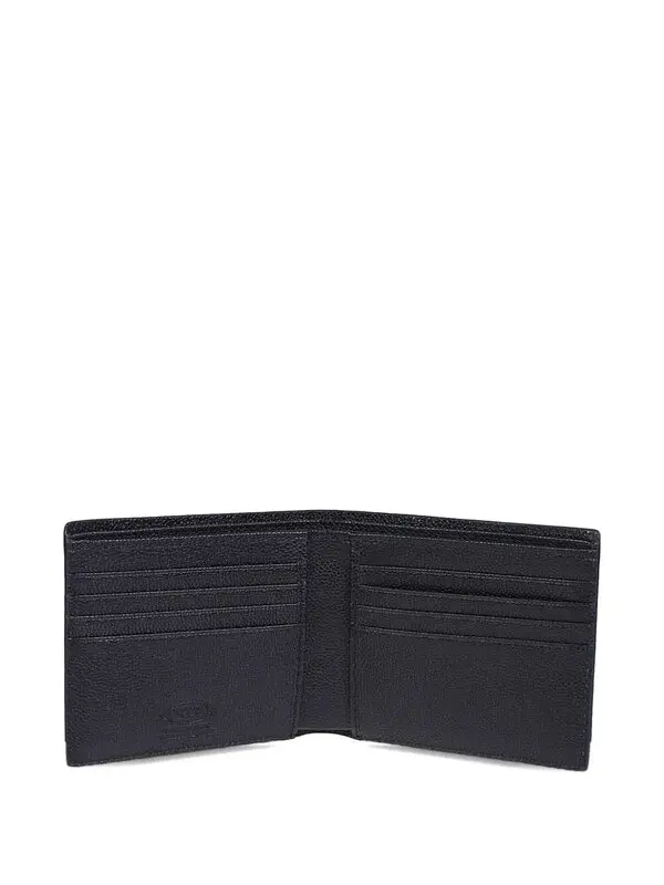 TOD'S Bi-fold Leather Wallet With Metal T Timeless Logo - Blue