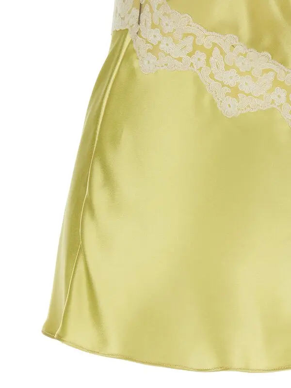 Alberta Ferretti Satin And Lace Top