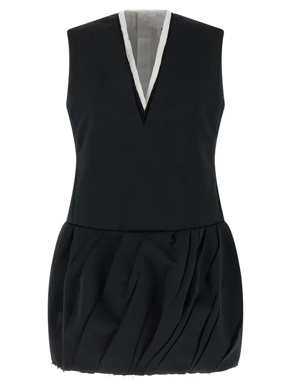 JIL SANDER 240' Technical Duchesse Mini Dress - Black