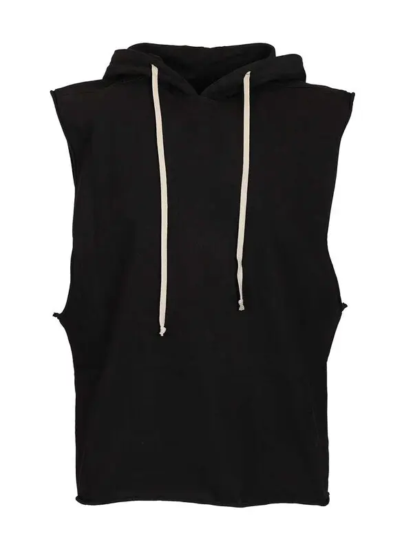 Rick Owens Cotton Jersey Vest With Hood
