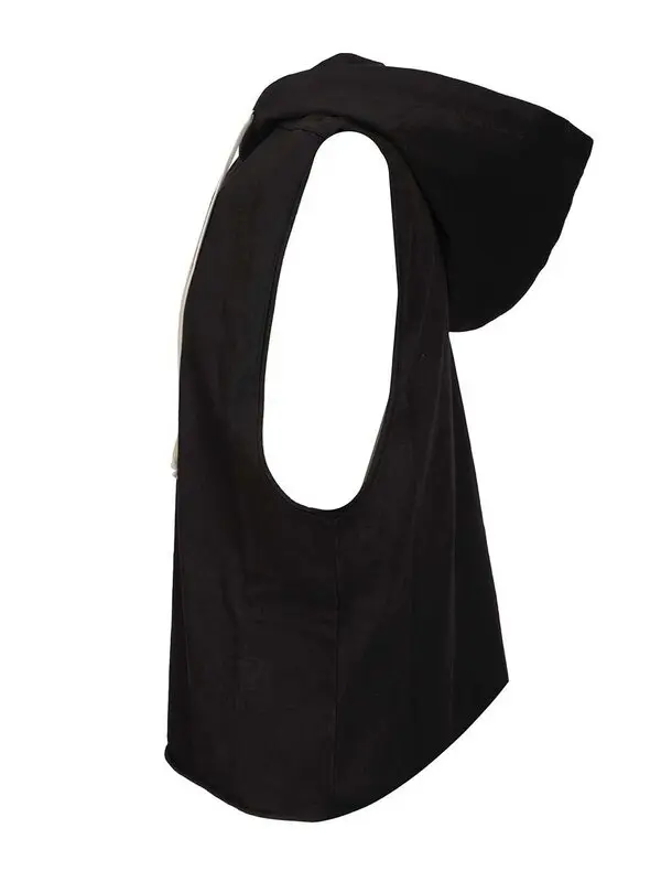 Rick Owens Cotton Jersey Vest With Hood
