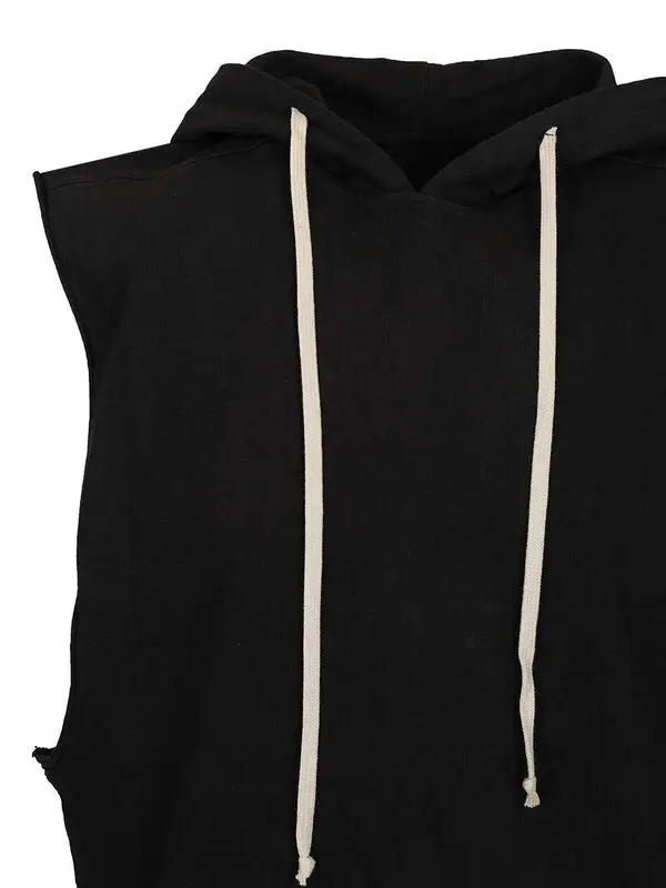 Rick Owens Cotton Jersey Vest With Hood