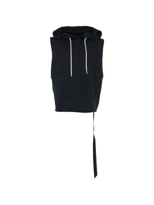 Rick Owens Cotton Jersey Vest With Hood