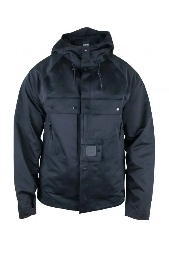 C.P. COMPANY Hooded Jacket With Logo Patch And Multiple Pockets - Blue