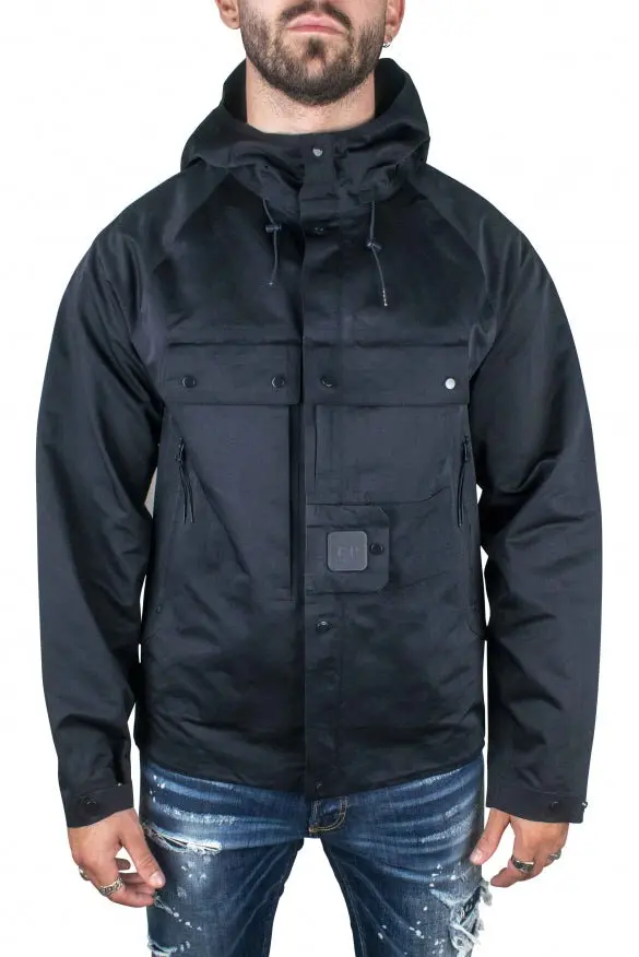C.P. COMPANY Hooded Jacket With Logo Patch And Multiple Pockets
