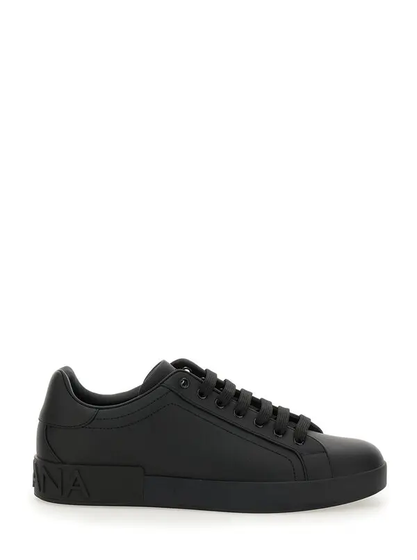 Dolce & Gabbana Portofino" Low Top Sneakers With Logo Detail - Black