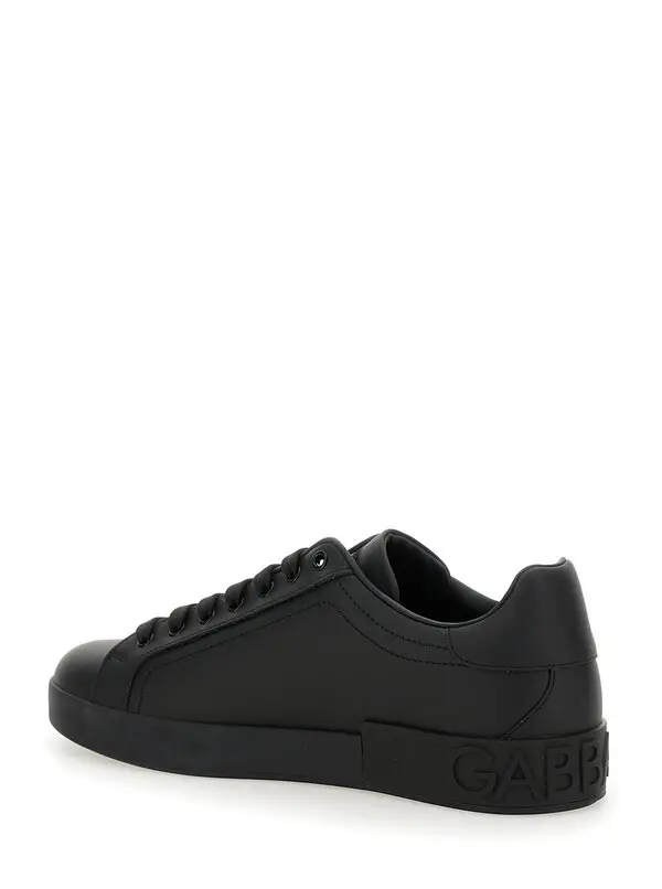 Dolce & Gabbana Portofino" Low Top Sneakers With Logo Detail - Black